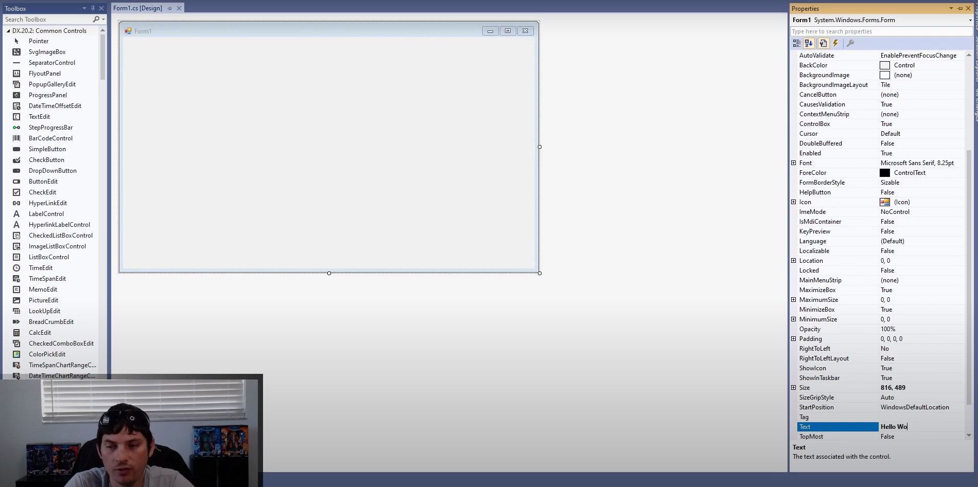 Beginning C# - Hello World - Create a basic windows app in Visual ...