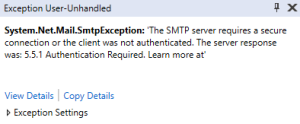 The SMTP server requires a secure connection or the client was not authenticated - Easy fix ...